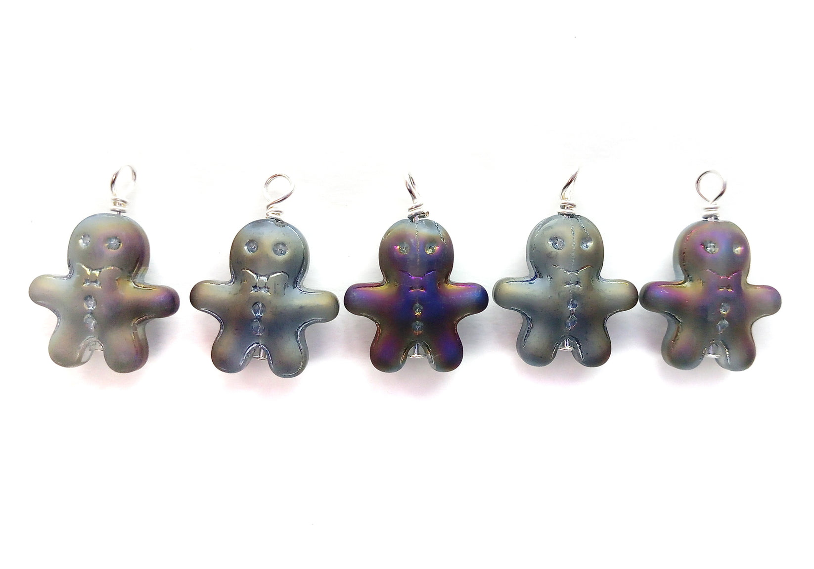 Little Gingerbread Man Charms, 10pc Christmas Bead Dangles Made from S ...